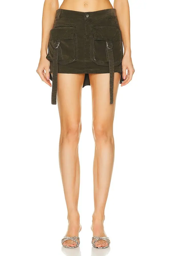 Blumarine Cargo Mini Skirt - Dark Olive