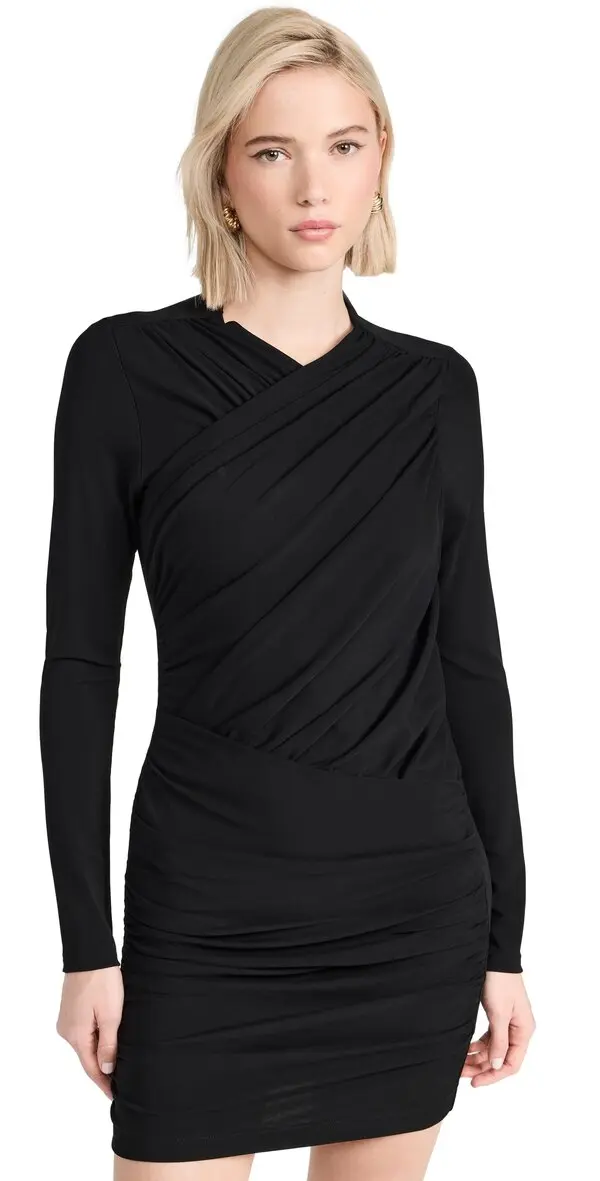 Enza Costa Matte Jersey Wrap Dress In Black - 75% Off | Editorialist
