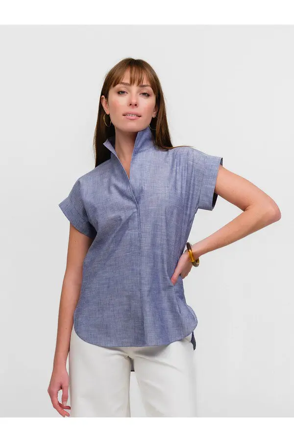SARAH ALEXANDRA Cap Sleeve Tunic - Denim