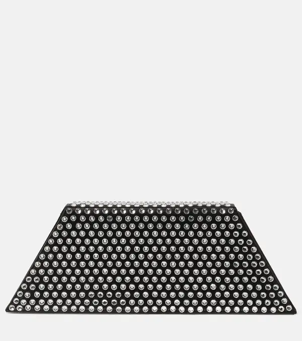 Amina Muaddi Superamini Yigit Embellished Clutch - Black
