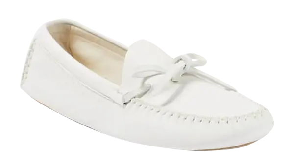 THE ROW Lucca Leather Moccasins - White