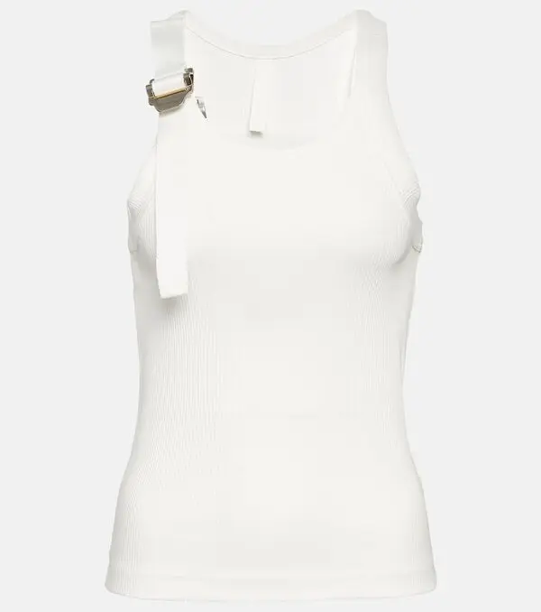 DION LEE Safety Slider Cotton-blend Tank Top - White