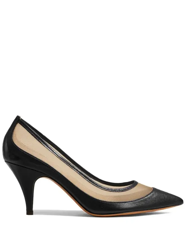 Khaite The River 75mm Mesh-panel Leather Pumps - Black