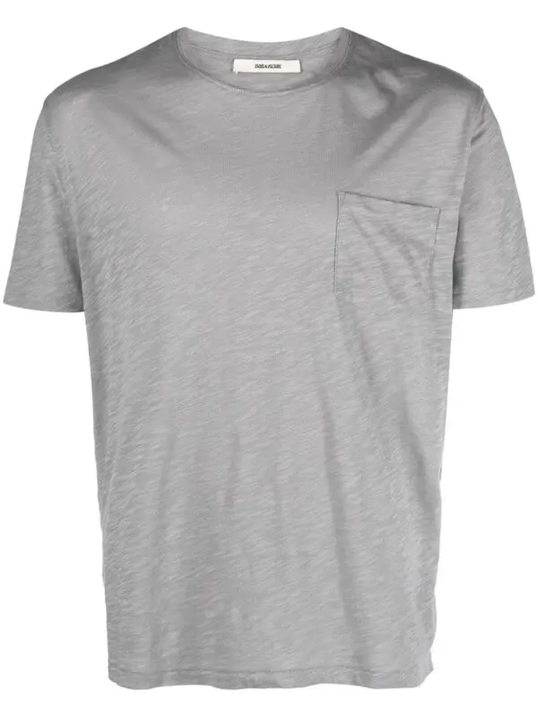 Zadig&Voltaire Stockholm Flocked-skull Cotton T-shirt - Grey