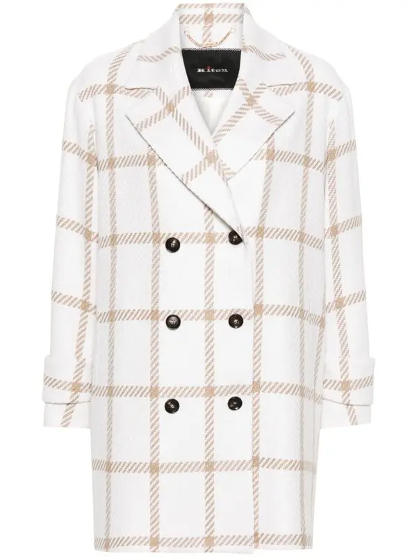 Kiton Check-pattern Double-breasted Coat