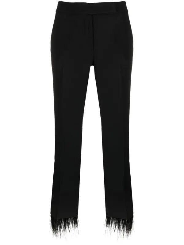 Michael Kors Feather-trim Trousers - Black