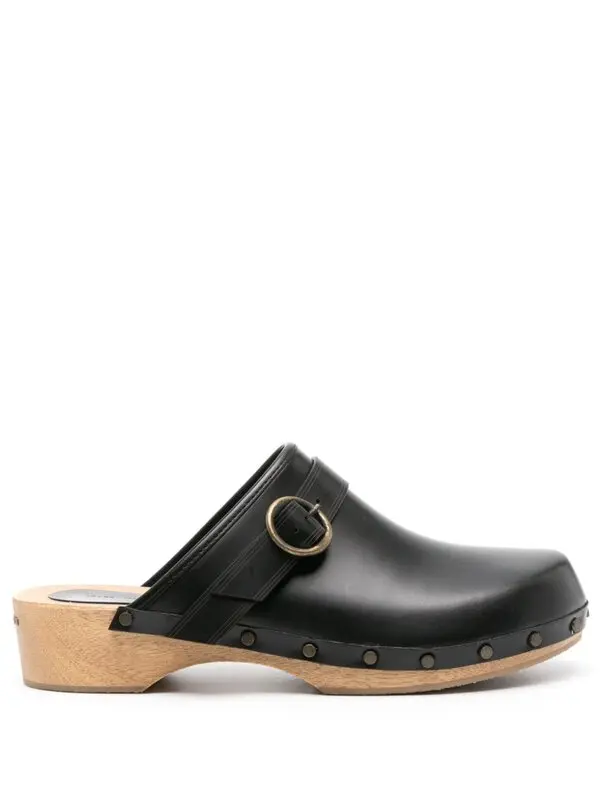 Isabel Marant Étoile Thaile Leather Clogs - Black | Editorialist