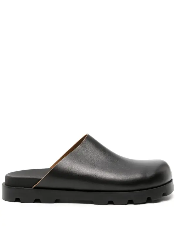 Camper Brutus Leather Slippers - Black