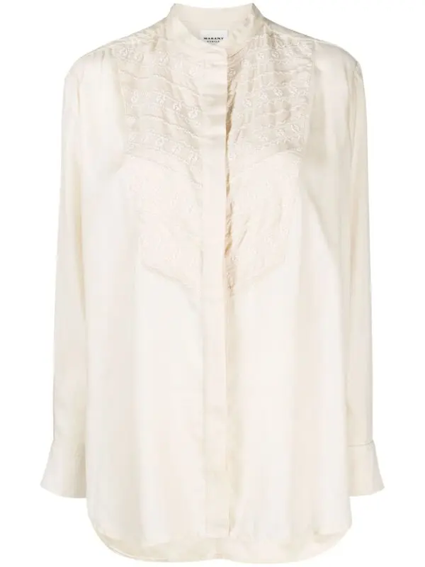 MARANT ETOILE Britten Embroidered Shirt - Neutrals