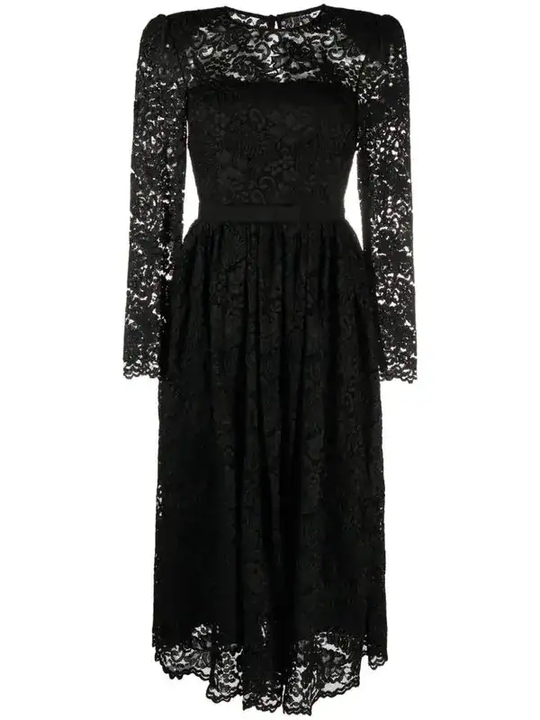 self portrait black and white lace dress White Polka Dot Satin Lace Maxi Dress  self-portrait