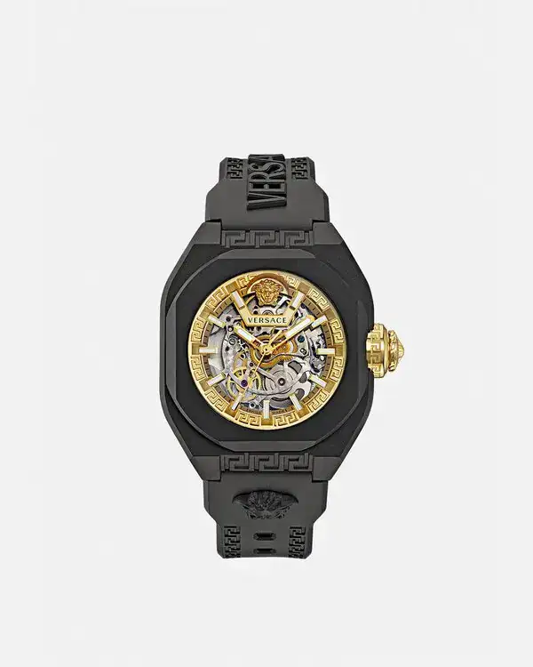 Versace V-legend Skeleton Watch - Black | Editorialist