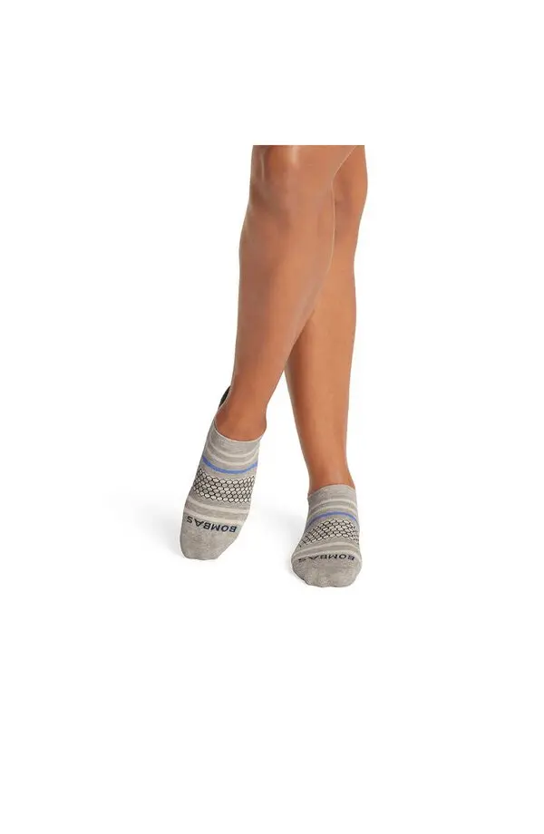 BOMBAS Heather Stripe Ankle Socks - Oatmeal / Husk | Editorialist
