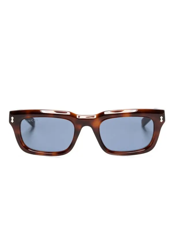 Gucci Tortoiseshell Rectangle-frame Sunglasses