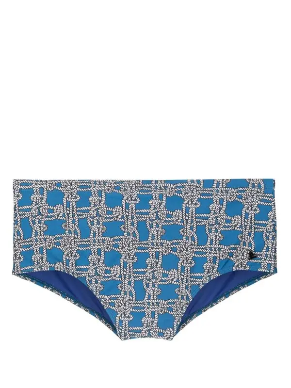 AMIR SLAMA Graphic-print Swimming Trunks - Blue
