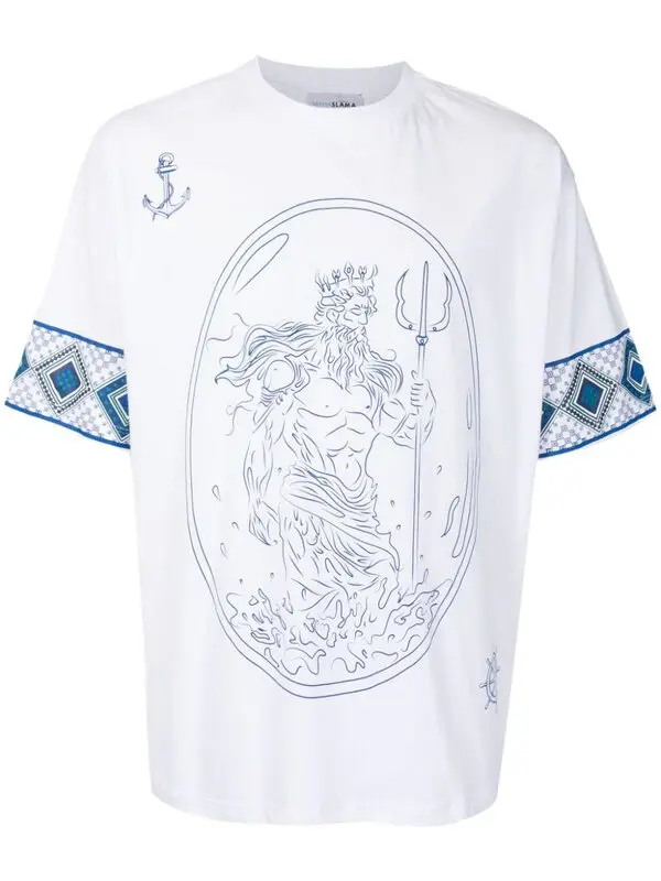 AMIR SLAMA Poseidon-print Cotton T-shirt