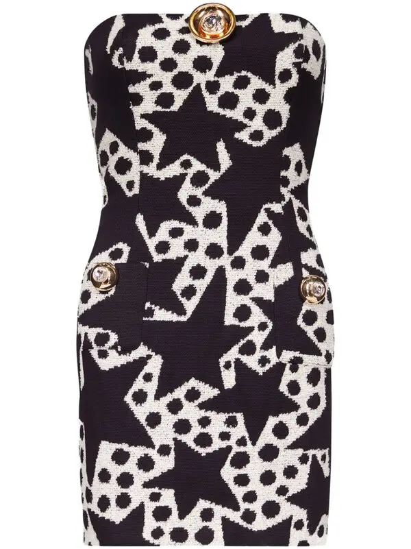 AREA Star-print Jacquard Minidress