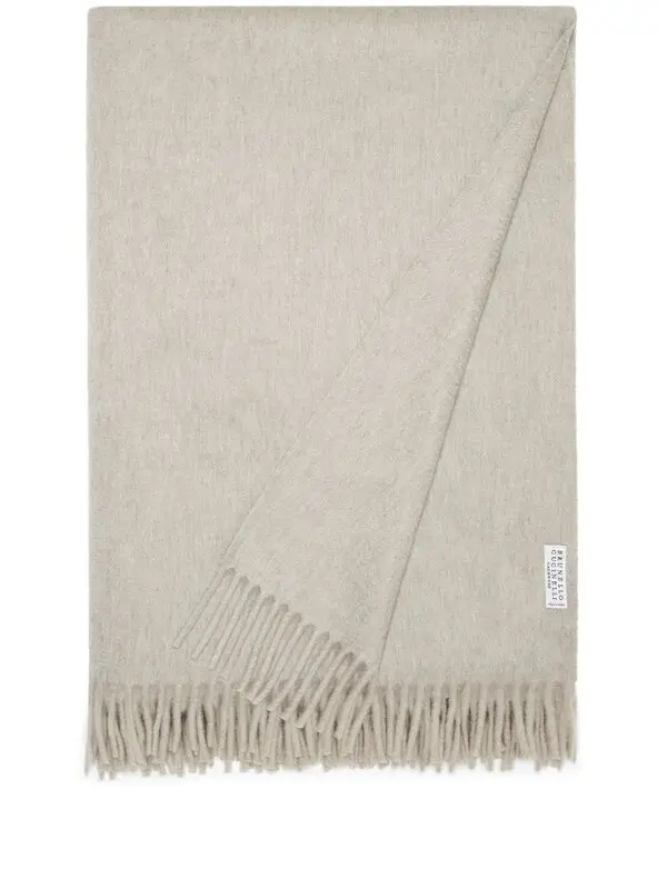 Brunello Cucinelli Fringed Knitted Blanket