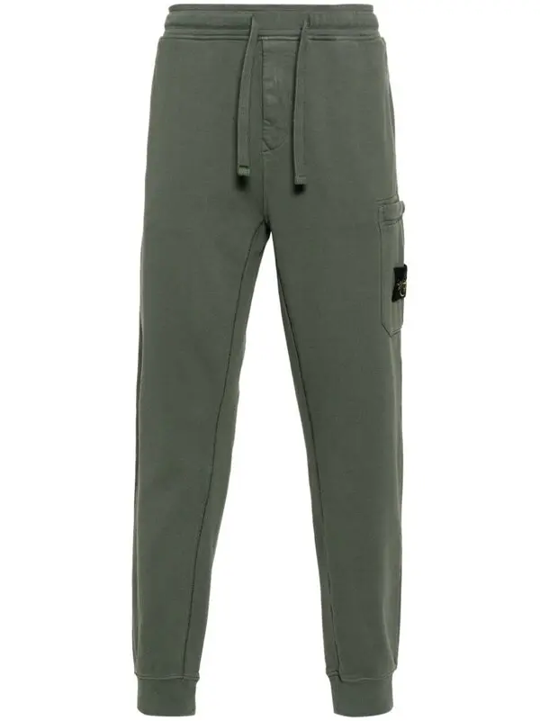 Stone Island Compass-patch Cotton Track Pants - Green