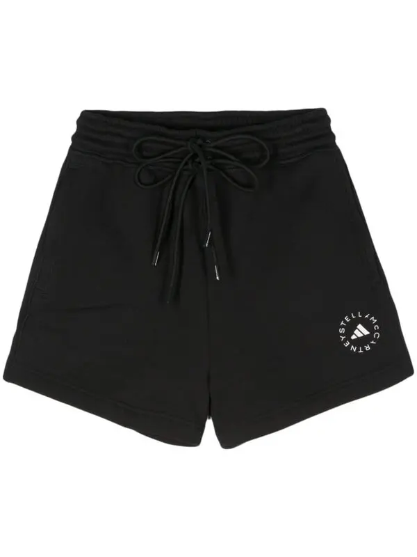 Adidas By Stella McCartney Logo Print Track Shorts - Black