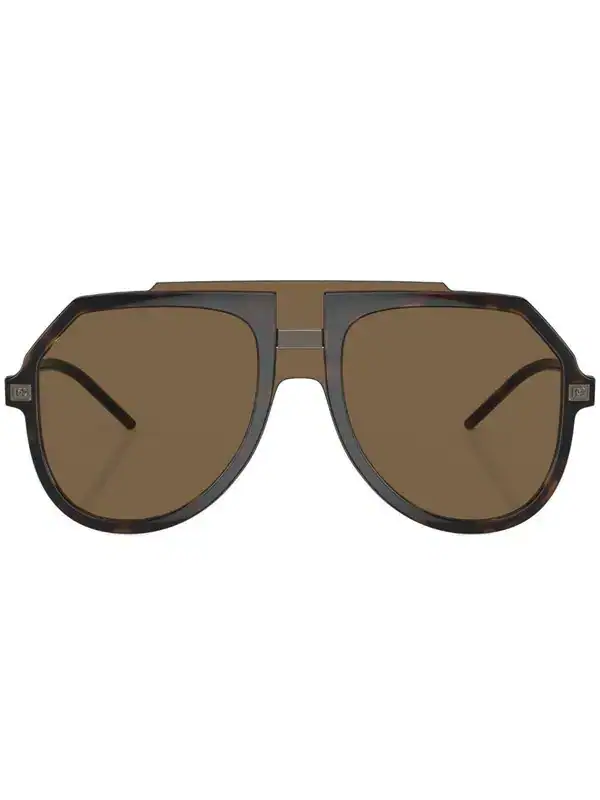 Dolce & Gabbana Tortoiseshell-effect Aviator-frame Sunglasses - Green ...