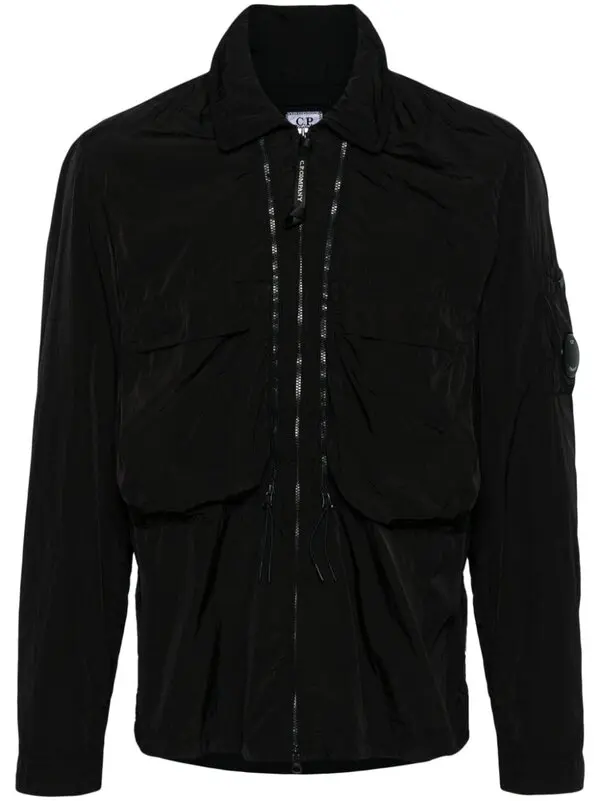 C.P. COMPANY Lens-detail Hooded Shirt Jacket - Black