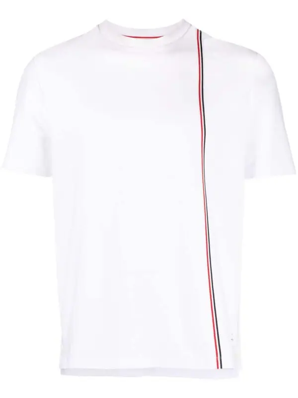 Thom Browne Rwb Stripe Cotton T-shirt - White