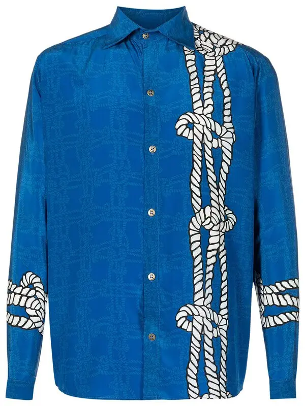 AMIR SLAMA Rope-print Shirt