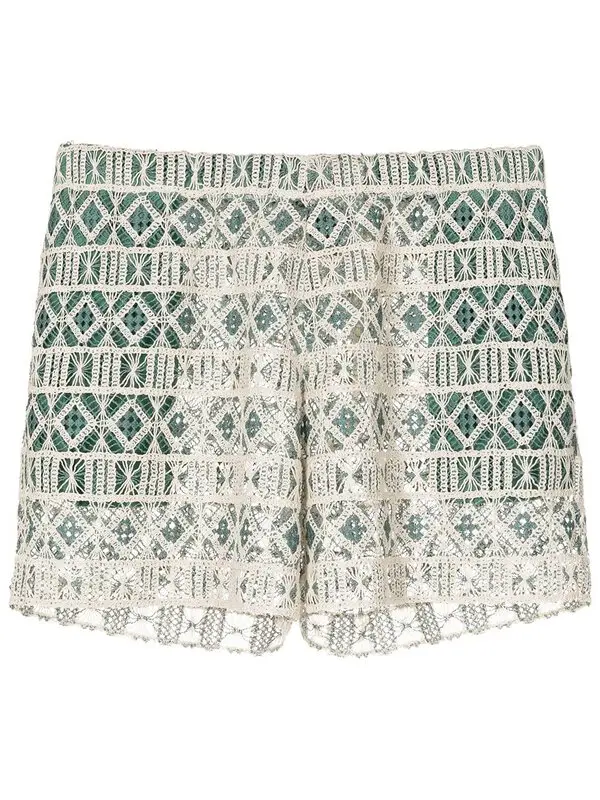 AMIR SLAMA Embroidered Cotton Shorts