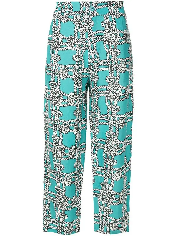 AMIR SLAMA Graphic-print Cropped Trousers