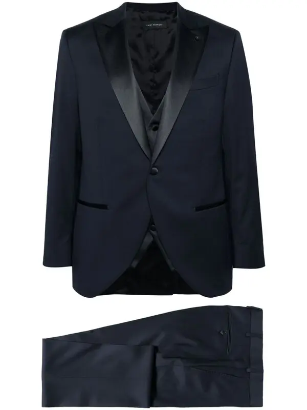 LUIGI BIANCHI MANTOVA Single-breasted Wool Suit - Blue