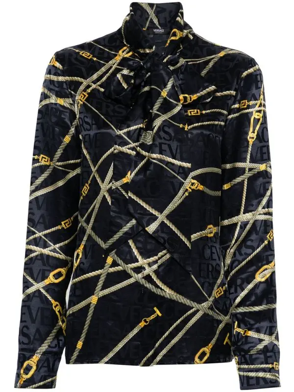 Versace Rope-print Buttoned Shirt