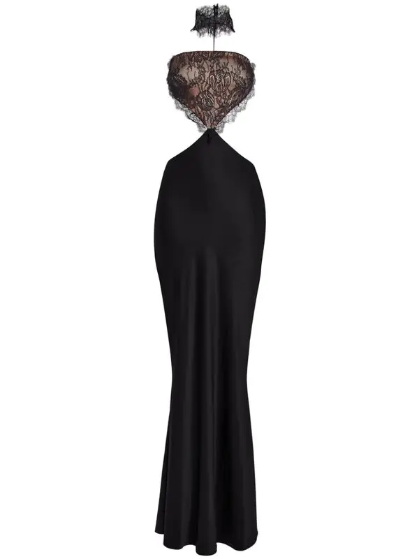 Retrofete Lucie Lace Cut-out Gown - Black