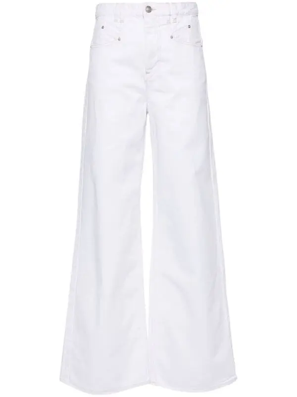 Isabel Marant Lemony High-rise Wide-leg Jeans - White