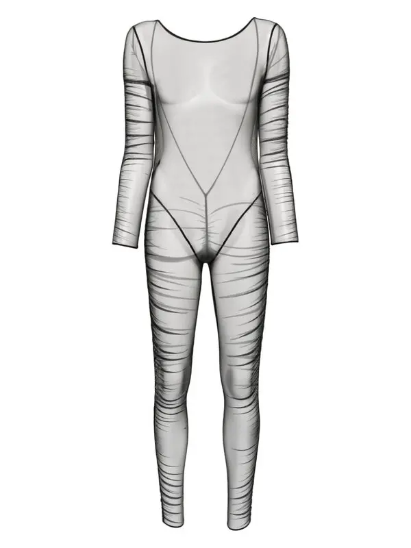 MAISON CLOSE Nuit Fauve Naked-back Long-sleeves Jumpsuit