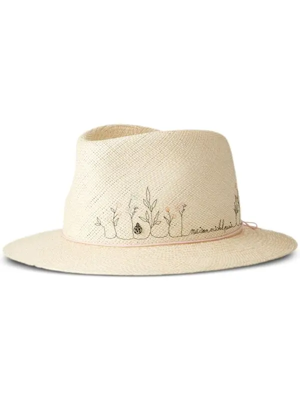 MAISON MICHEL Andre Straw Fedora Hat