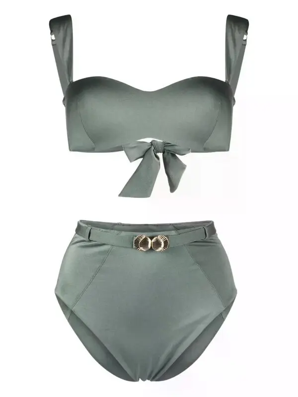 NOIRE SWIMWEAR Seashell-charm Bikini Set - Green