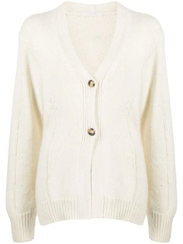 Helmut Lang V-neck Tailored Cardigan - White
