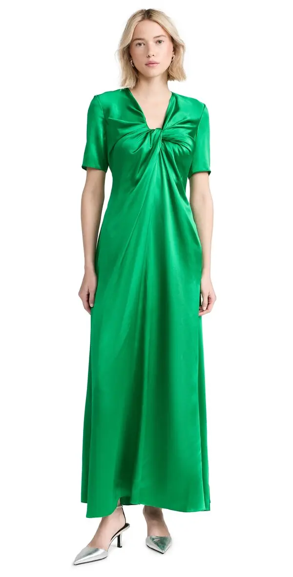 green emerald velvet dress Rosetta Getty | Ruched Slip Dress | S main image 0
