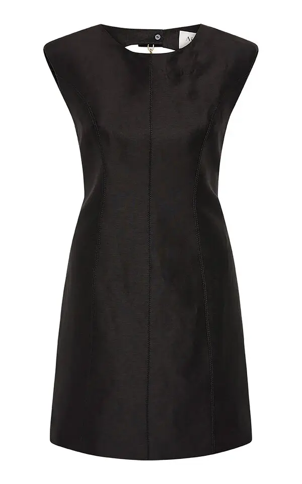 Aje Cove Pendant Linen-Blend Mini Dress In Black - 50% Off | Editorialist