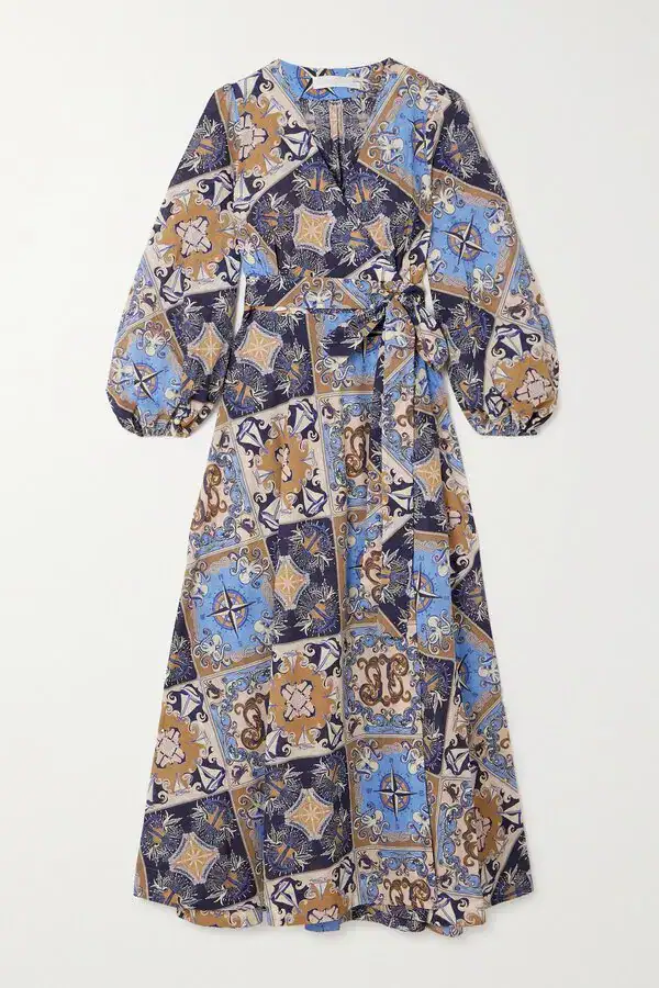 knee length dresses for ladies Zimmermann Alight Midi Dress in Nautical Map Size 16