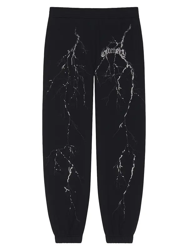 Givenchy Jogger Pants In Fleece With Reflective Artwork - Black | Editorialist