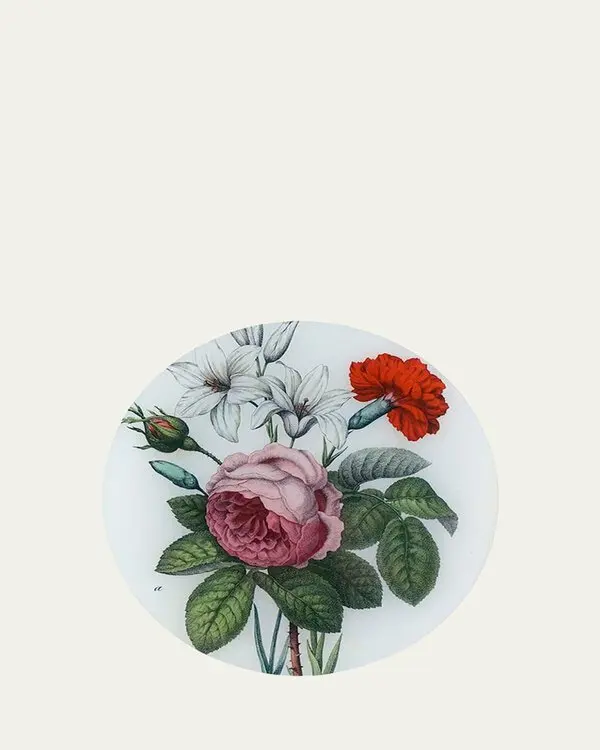 JOHN DERIAN Rose Lily Carnation 11.5" Decorative Plate