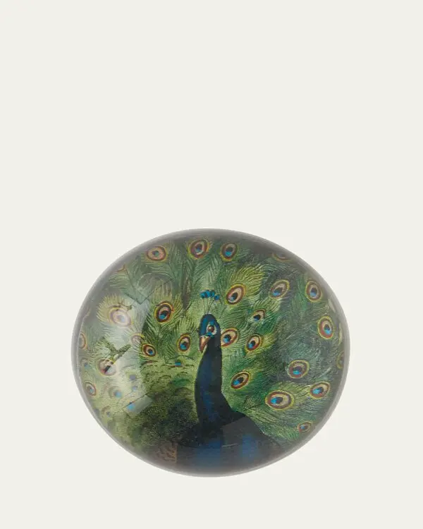 JOHN DERIAN Peacock Dome Paperweight