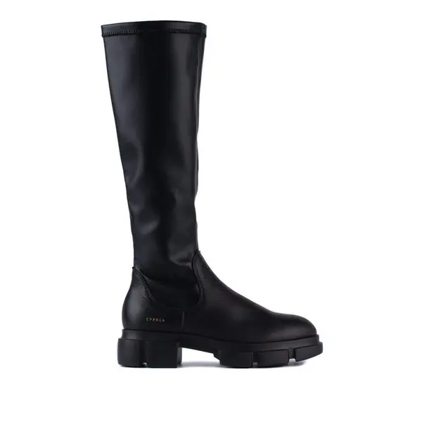 SUMMERY COPENHAGEN Calfskin And Vegan Stretch High Boots
