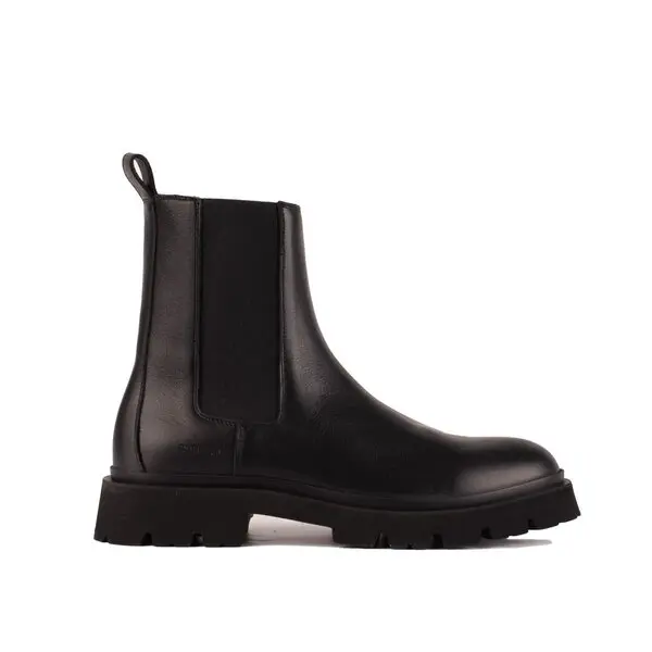 SUMMERY COPENHAGEN Smooth Leather Chelsea Ankle Boots - Black