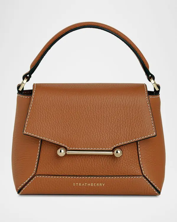 Strathberry Mosaic Nano Top-handle Bag - Tan With Vanilla Stitch