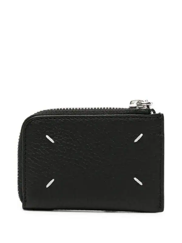 Maison Margiela Wallet Zipper Around With Keyring In Black - 33