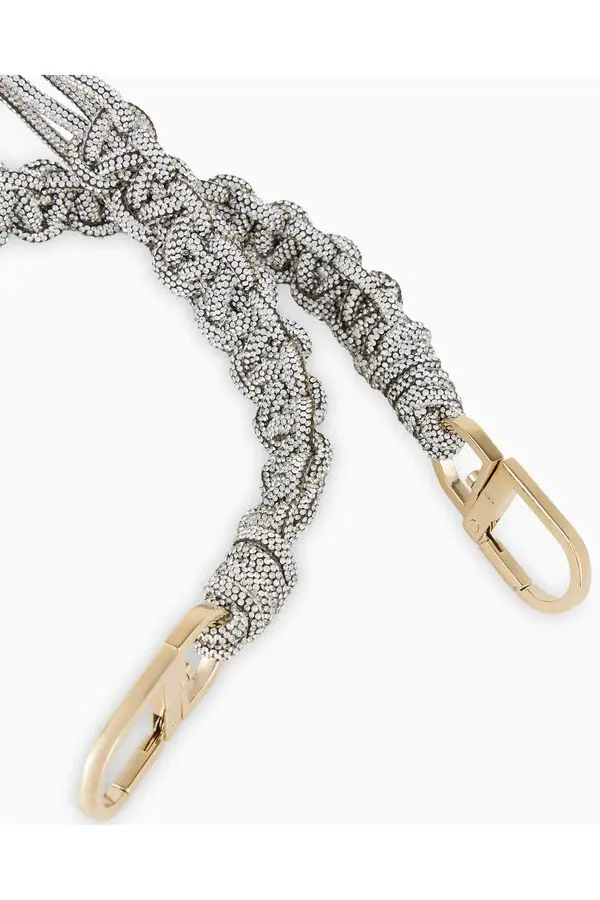 Giorgio Armani Long Rhinestone Shoulder Strap - Silver