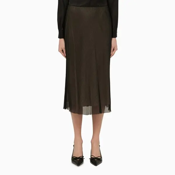 Vince Viscose Midi Skirt