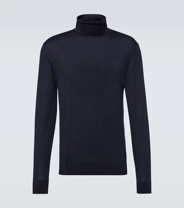 Dolce & Gabbana Cashmere-blend Turtleneck Sweater - Blue